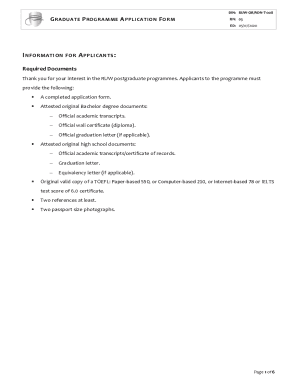 Fillable Online Graduate Programme Application Form (CAD) Fax Email ...