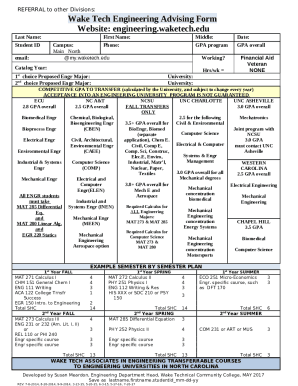 Wake Tech Engineering Advising Website Doc Template | pdfFiller