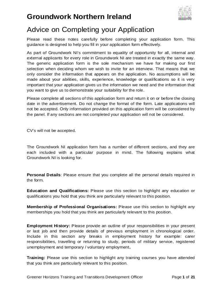 Guidance notes on completing the Application Doc Template | pdfFiller