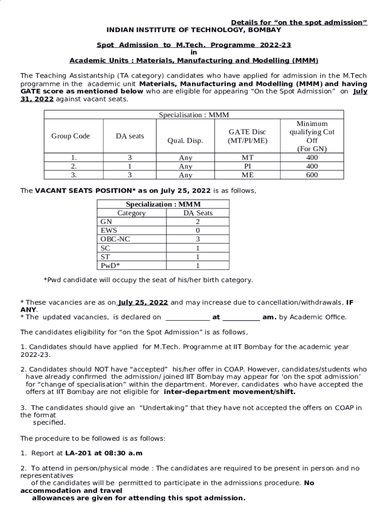 M.Tech. in Materials, Manufacturing and Modeling at IIT Bombay Doc ...
