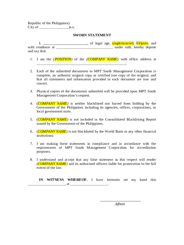 1625106554PSS-R1 - SWORN STATEMENT.pdf Doc Template | pdfFiller