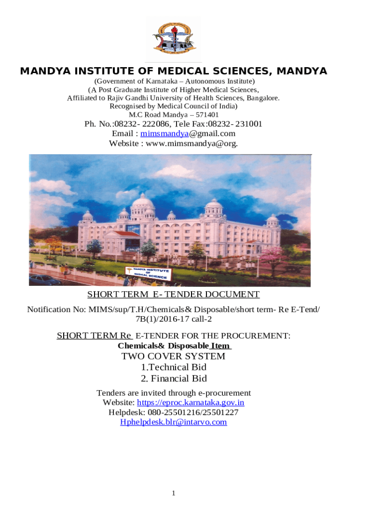 Mandya Institute of Medical Sciences(Autonomous) - MIMS Doc Template ...