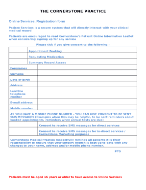Online Services, Registration - Cornerstone Practice Doc Template ...