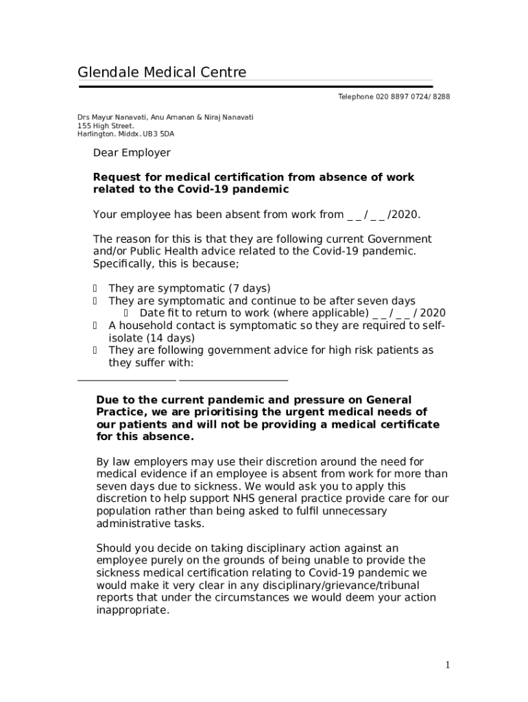 Legal entitlement of Glendale Medical Centre Doc Template | pdfFiller