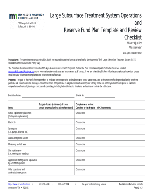 Large Subsurface Treatment System Operations and Reserve Fund Plan ...
