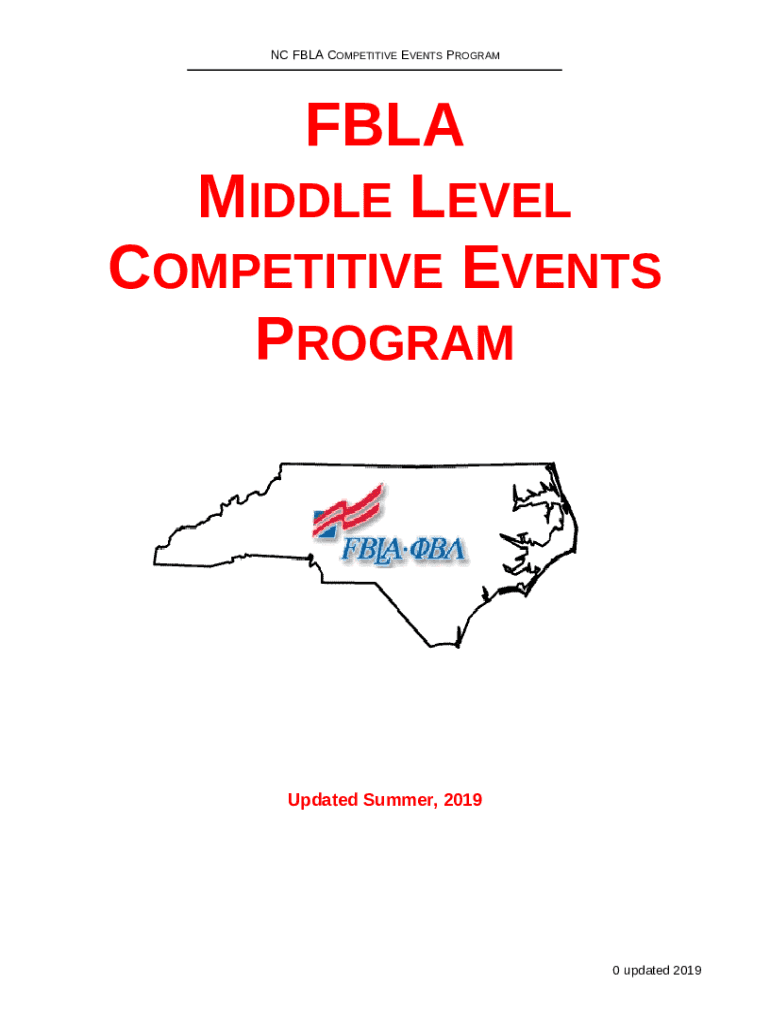 MIDDLE LEVEL COMPETITIVE EVENTS PROGRAM - NC FBLA Doc Template | pdfFiller