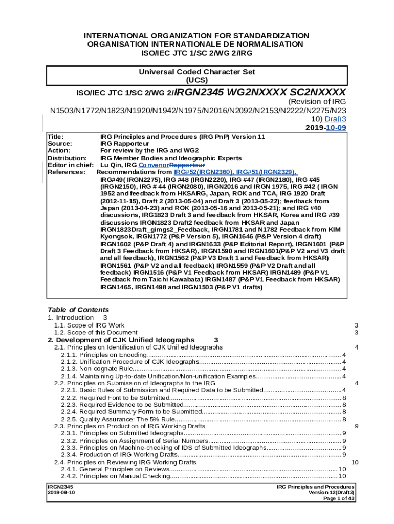 ISO/IEC JTC 1/SC 2/WG 2 - Universal coded character set - appsrv cse cuhk edu Doc Template ...