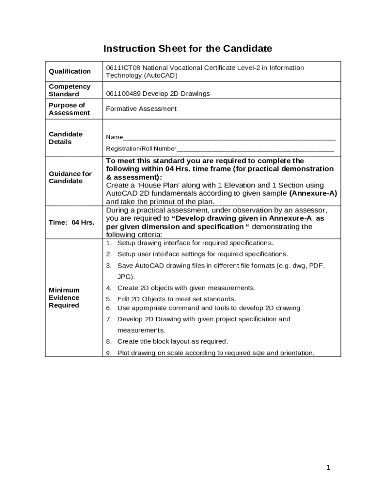 Instruction Sheet for the Candidate Doc Template | pdfFiller