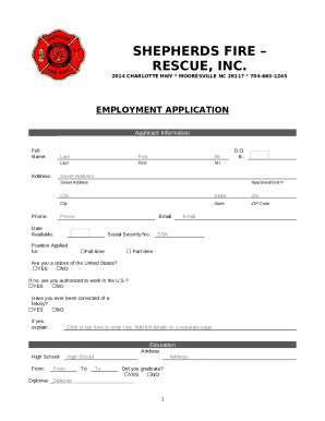 employment application checklist - Shepherds Fire Department Doc ...