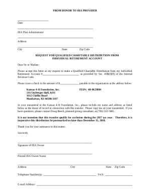 Sample Letter to IRA Plan Provider - Three Square Doc Template | pdfFiller