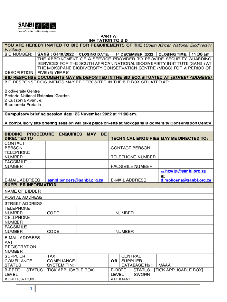 Fillable Online Mokopane Biodiversity Conservation Centre - SANBI Fax ...