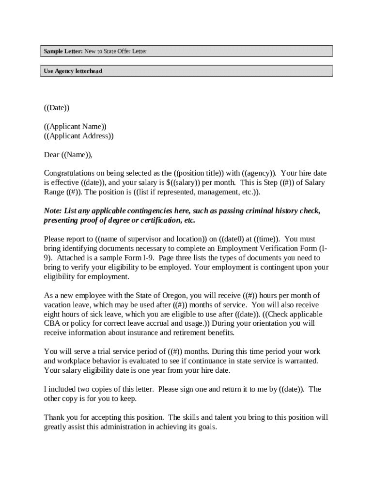 Job Offer Letter Template & Free Sample - Swift Doc Template | pdfFiller