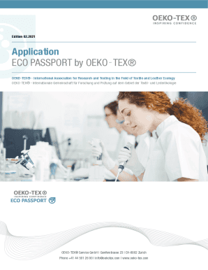 Fillable Online ECO PASSPORT Application - Oeko-Tex Fax Email Print ...