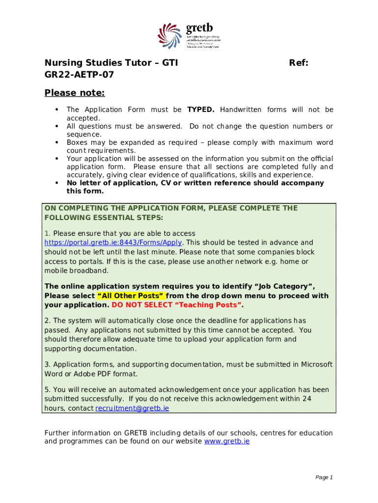 Before completing this please note - GRETB Doc Template | pdfFiller
