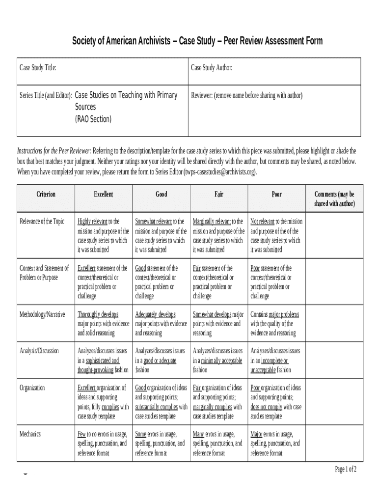 SAA TWPS Case Study Rubric - Society of American Archivists - www2 ...