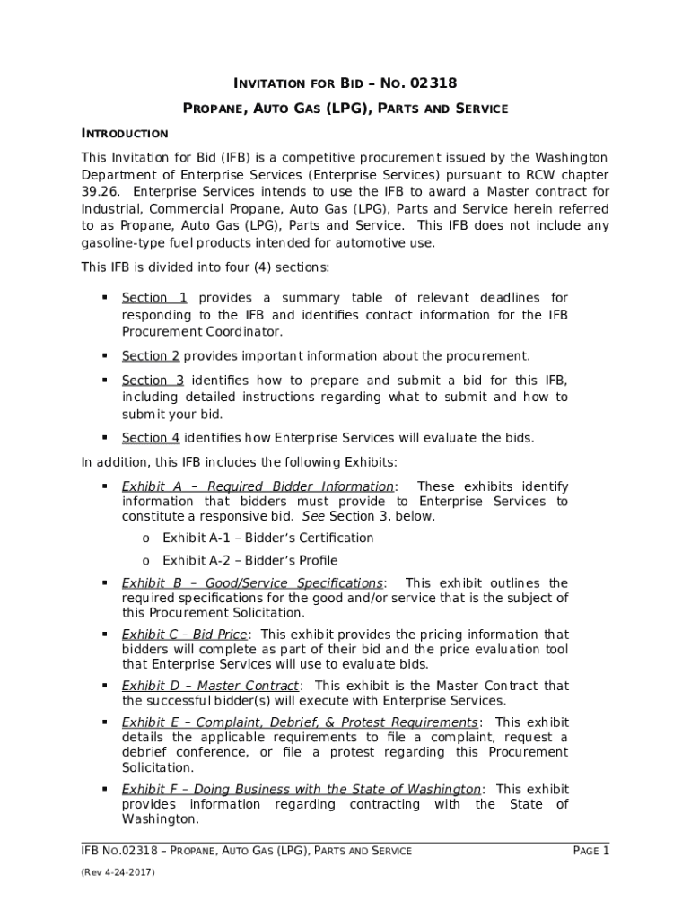 Bid opening Liquefied Petroleum Gas (LPG) - Propane ... Doc Template | pdfFiller