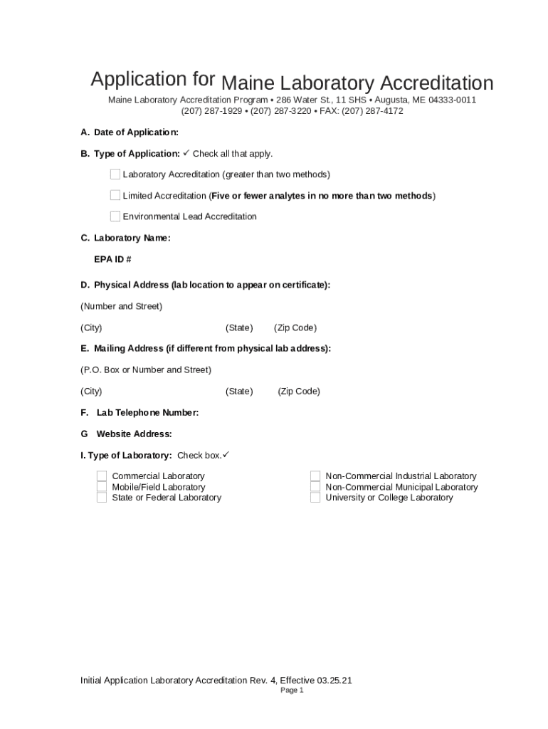 APPLICATION FOR ENVIRONMENTAL LABORATORY ACCREDITATION Doc Template | pdfFiller