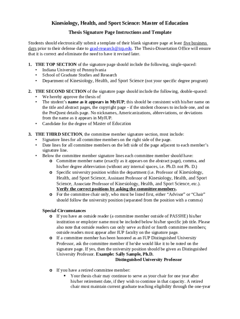 Signature Page Templates - Indiana University of Pennsylvania Doc ...