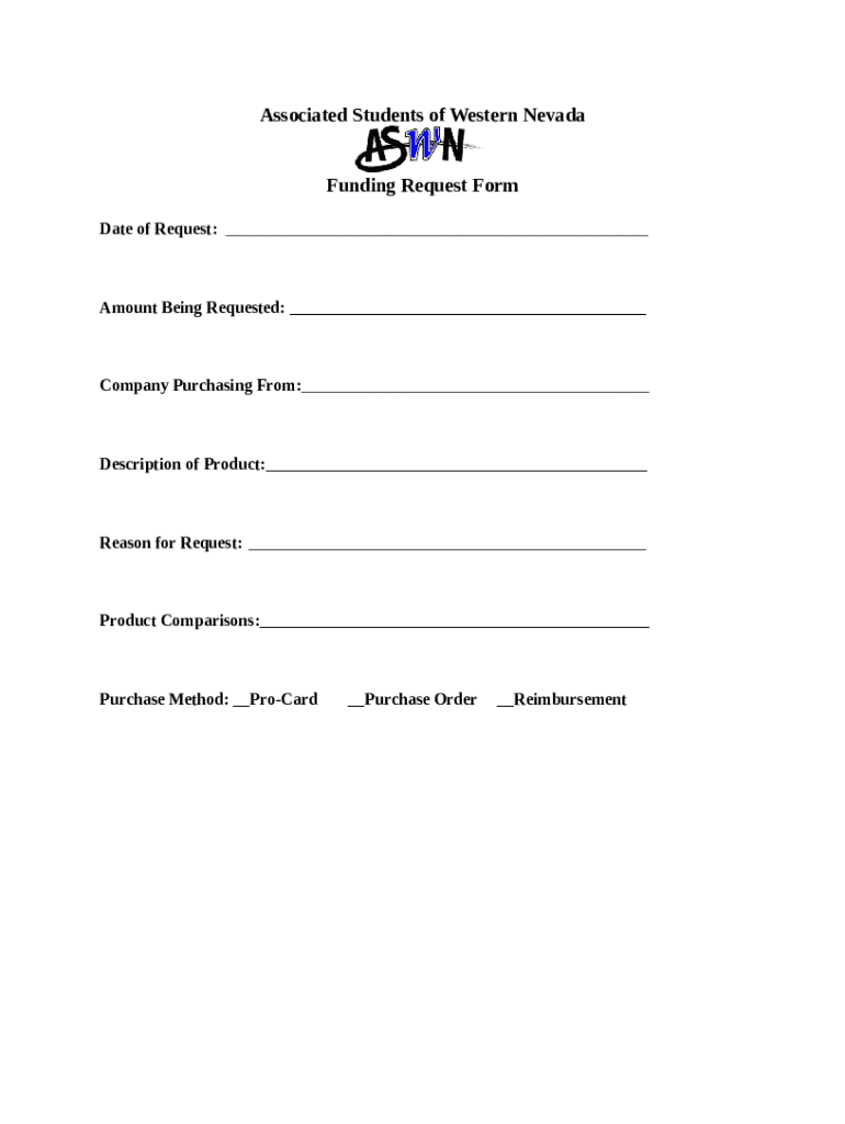 ASB Request for Purchase Order (RPO) Doc Template | pdfFiller