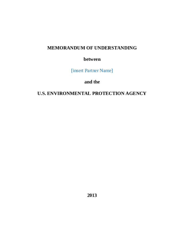 What is a memorandum of understanding (MOU)? Doc Template | pdfFiller