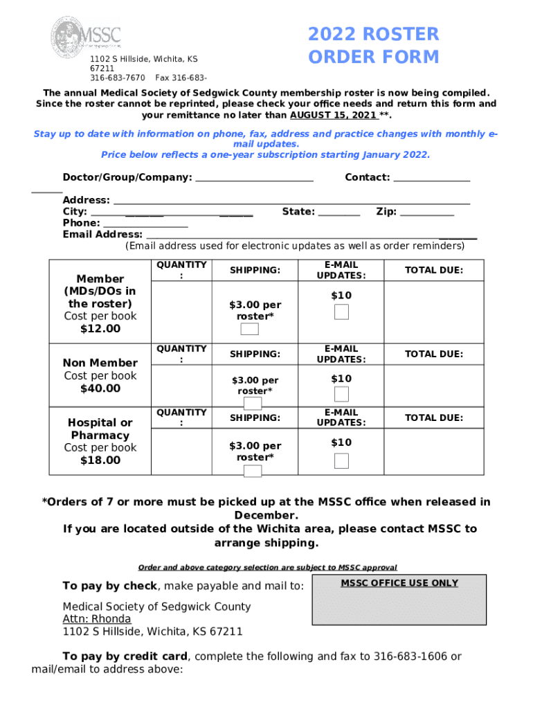 2022 roster order - Medical Society of Sedgwick County Doc Template ...