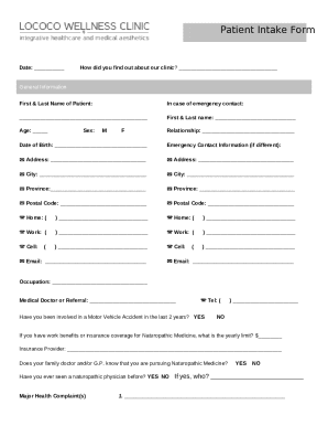 Intake-.doc - Lococo Wellness Clinic Doc Template | pdfFiller
