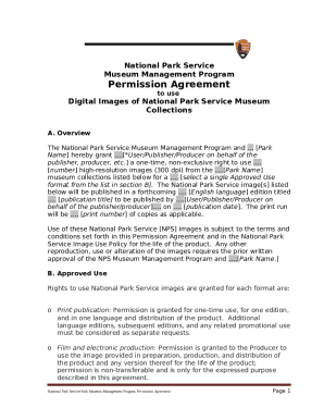 NPS Museum Management Program Permission Agreement. Doc Template ...