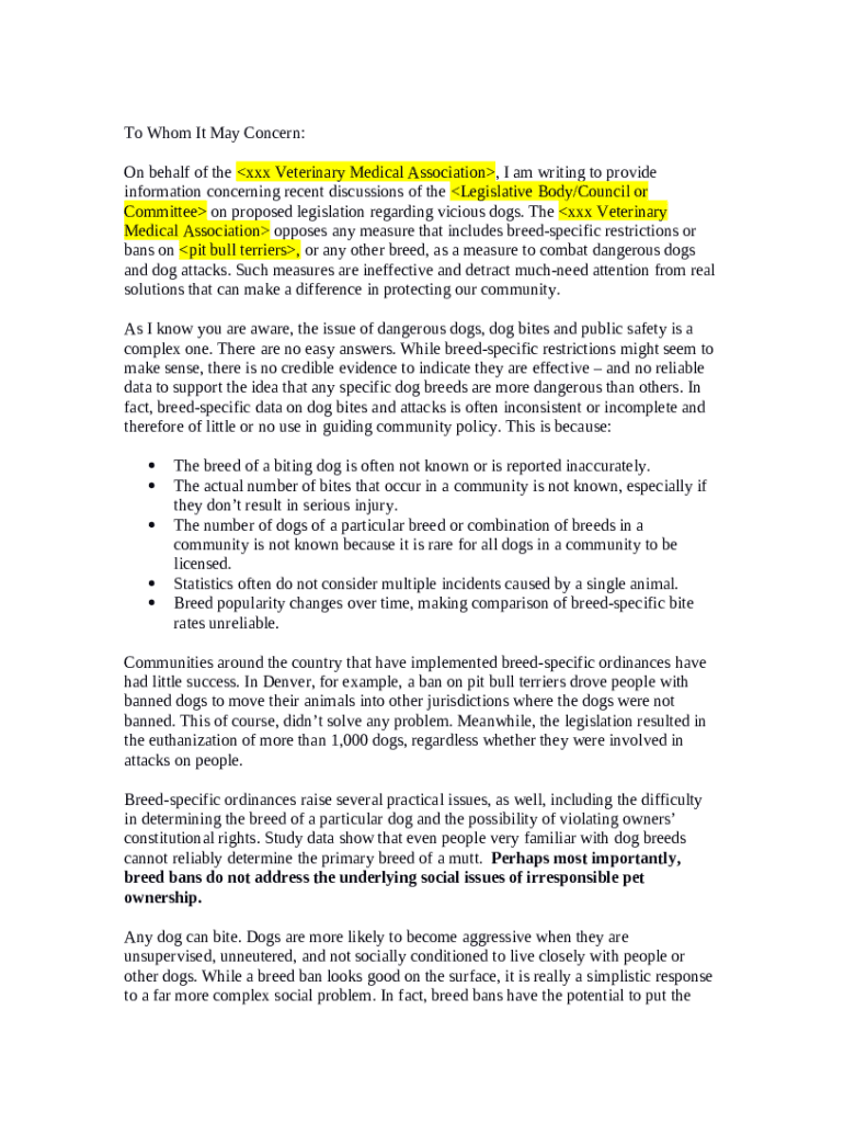 Letter from state VMA - American Veterinary Medical Association Doc ...