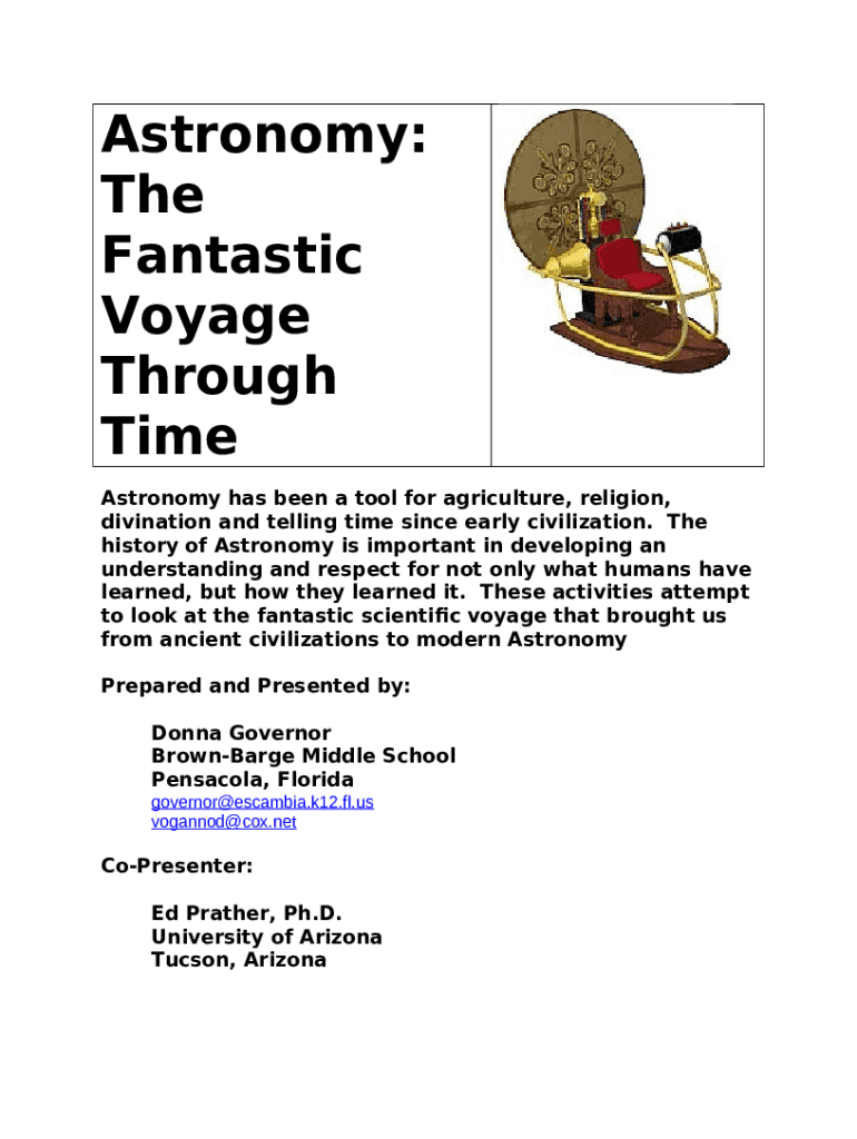 The Fantastic Voyage Through Time Astronomy has been a ... - btc montana Doc Template | pdfFiller