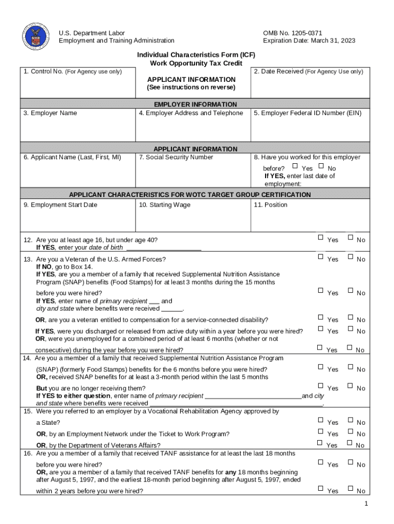 Individual Characteristics (ICF) Work ... - ASAP Payroll Doc Template ...