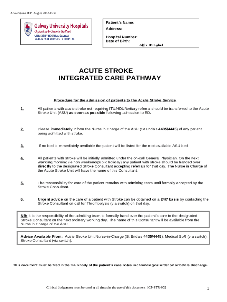 Pathway Design for Acute Stroke Care in the Era ... Doc Template ...