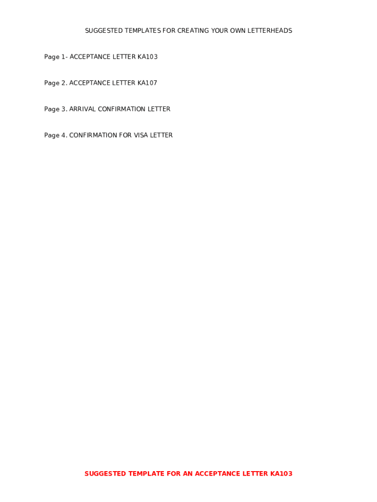 Letter of Acceptance by the Host Institution - EJP RD Doc Template | pdfFiller