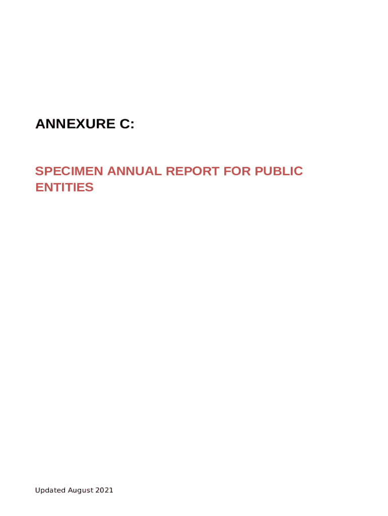 annexure c: specimen annual report for public entities name of ... Doc ...