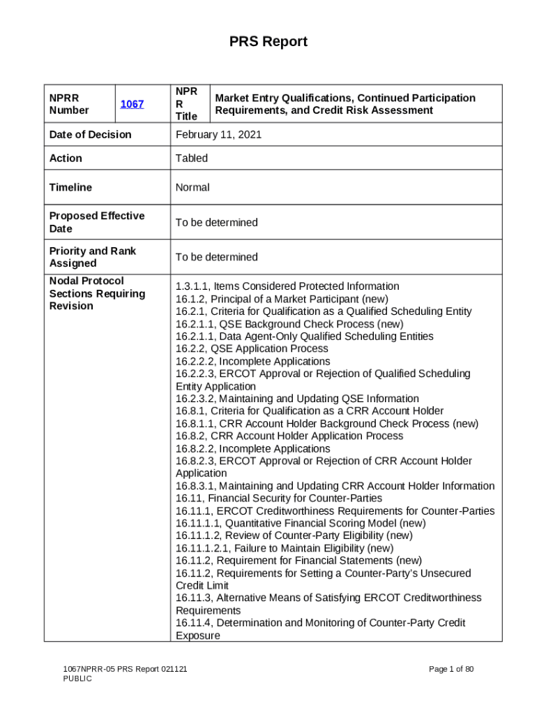 PRS Report Nodal Protocol Revision Request ... - ERCOT.com Doc Template ...