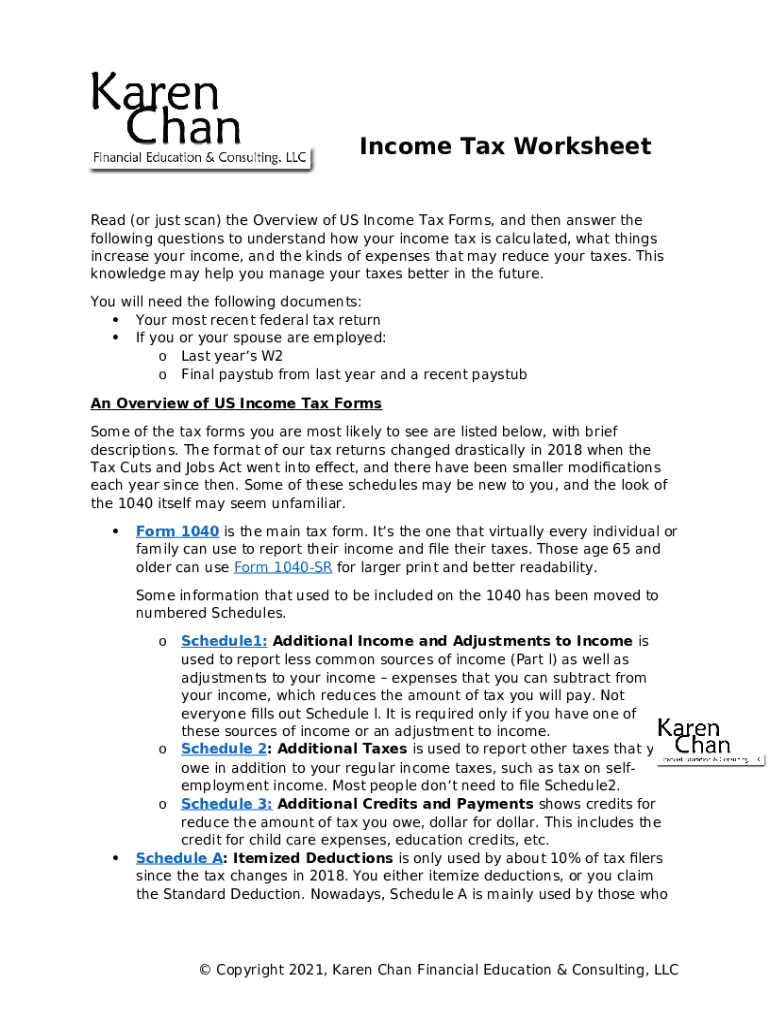 Income Tax Worksheet - WordPress.com Doc Template | pdfFiller