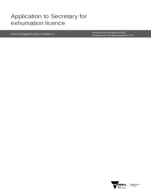 Application to secretary for exhumation licence ( 5) Doc Template ...