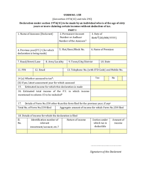 Fillable Online FORM NO. 15H See Section 197A(1C) and Rule 29C(1A) Part ...