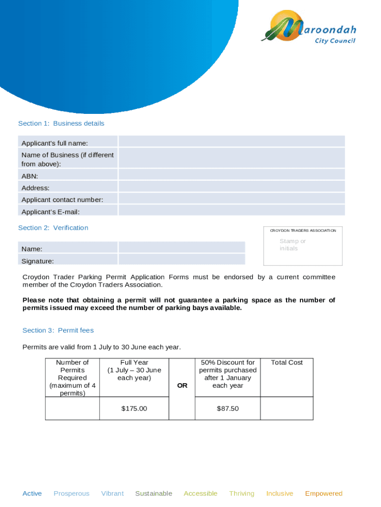 Application for an Accessible Parking Permit Doc Template | pdfFiller