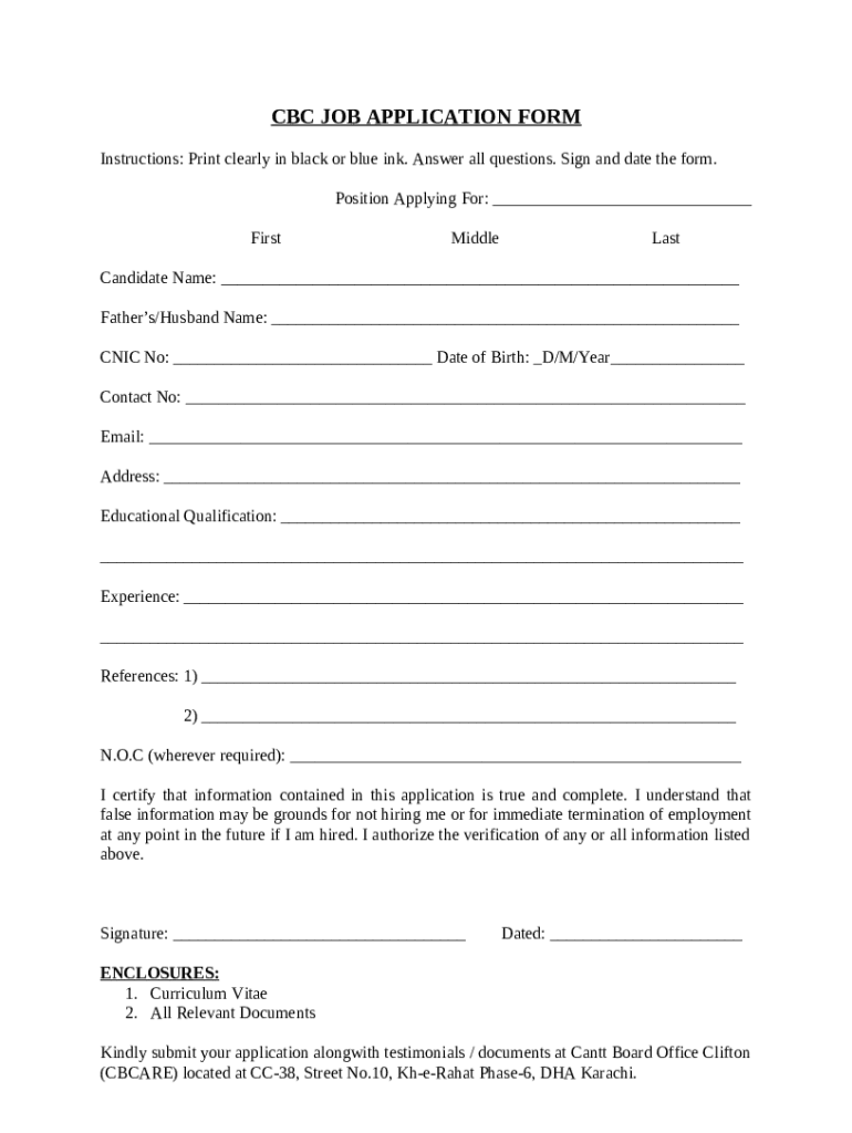 Job Application Instructions: Print clearly in black or blue ... Doc ...