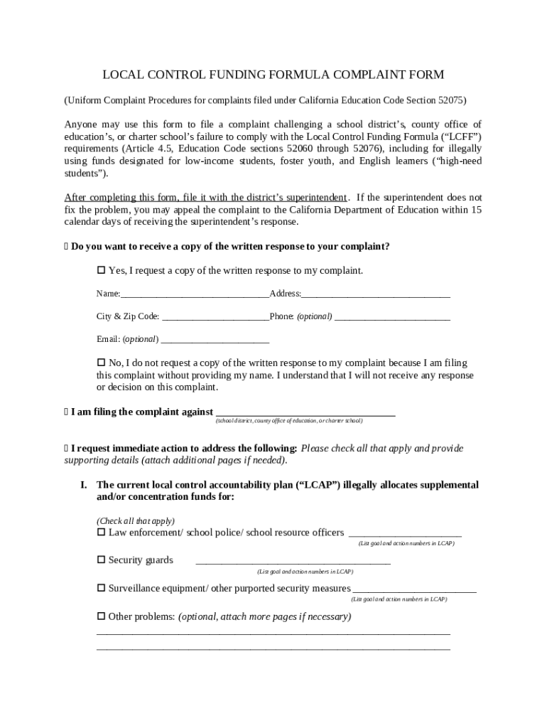 UCP Complaint - ACLU of Southern California Doc Template | pdfFiller