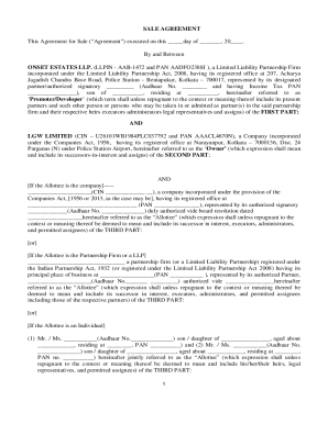 Fillable Online DRAFT AGREEMENT FOR SALE ( FLAT/PLOT/DUPLEX ) Fax Email ...