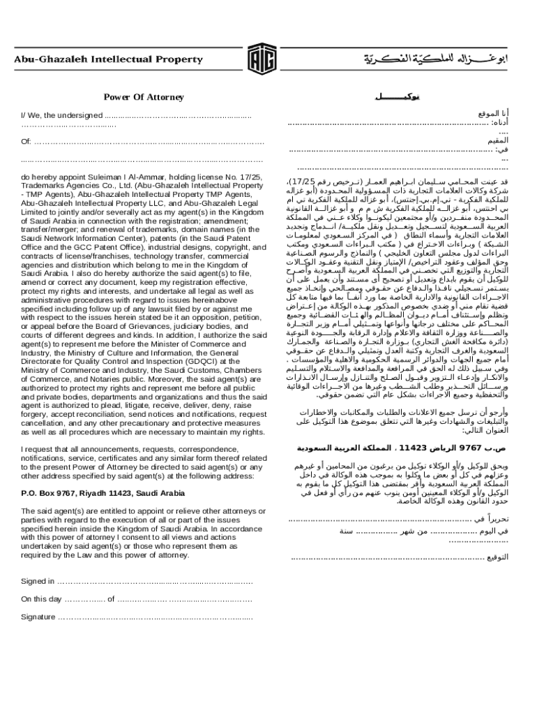 PoA - AGIP KSA Doc Template | pdfFiller