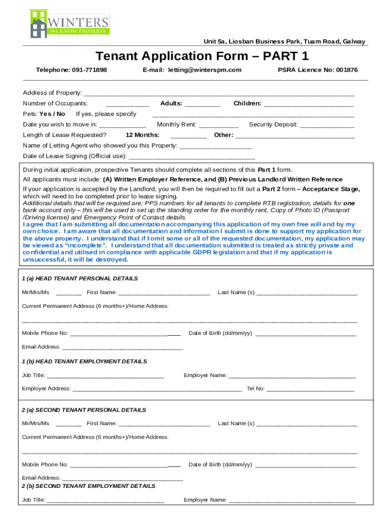 Unit 5a, Liosban Business Park, Tuam Road, Galway Doc Template | pdfFiller