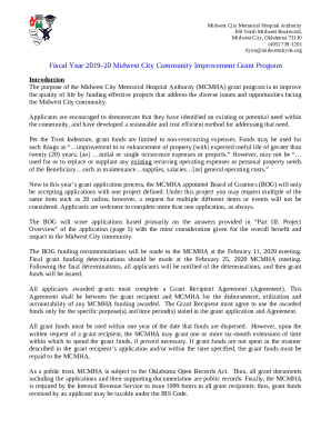 Community Improvement Grant Program - EVALUATION Doc Template | pdfFiller