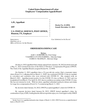 Fillable Online 22-0830O: T.S. and U.S. POSTAL SERVICE, POST OFFIC ...