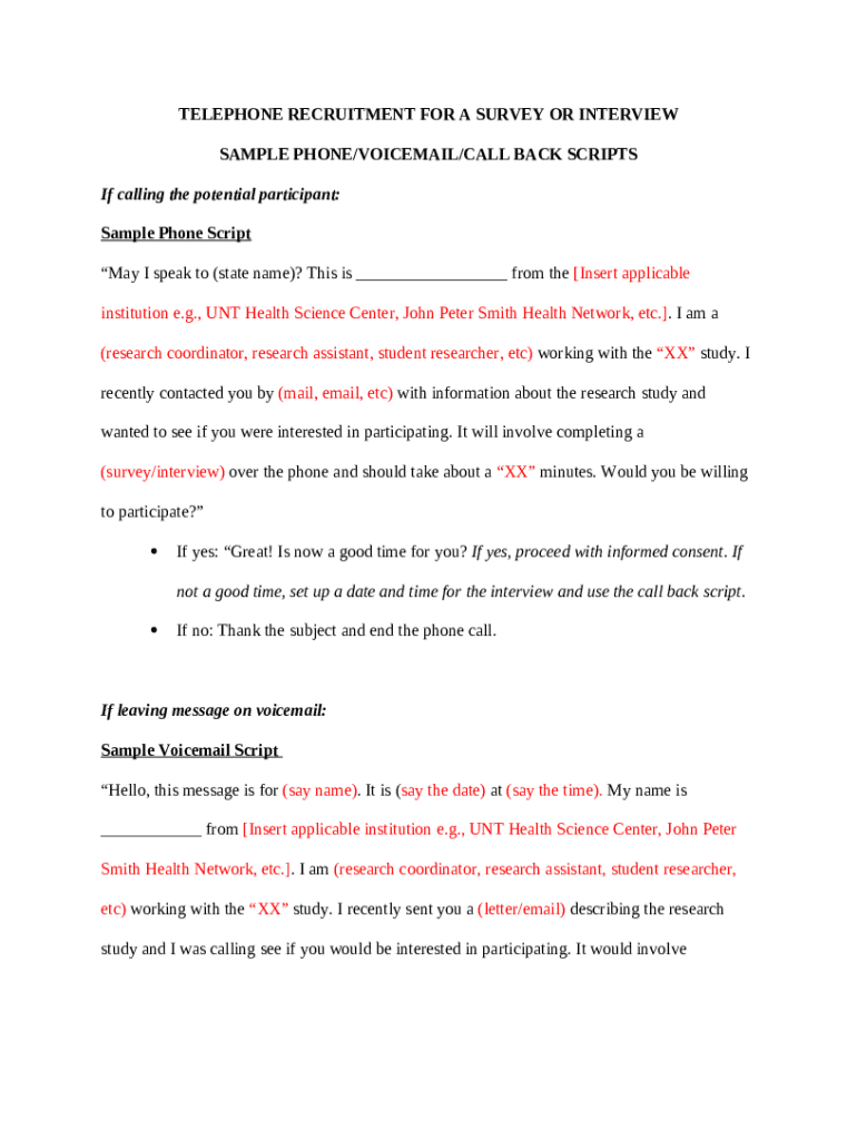 Phone survey scripts: Sample scripts and best practices Doc Template ...