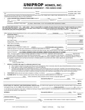 uniprop homes, inc. Doc Template | pdfFiller