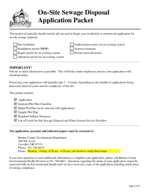 Fillable Online On-Site Sewage Disposal Application Packet Fax Email ...