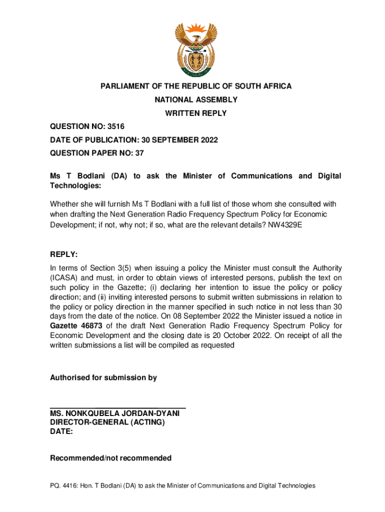 Fillable Online handing over of the section 89 panel report to the speaker of ... Fax Email ...