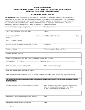 Child Care Incident, Accident, Injury, and Death Reporting Doc Template ...